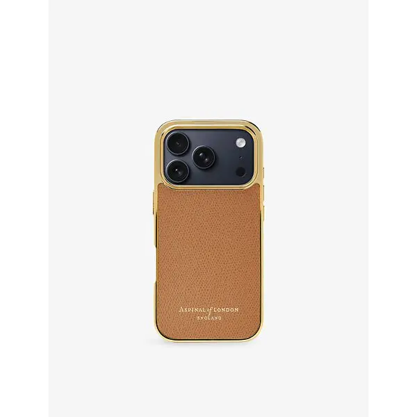 ASPINAL OF LONDON Grained-leather Iphone 17 Pro Case - Caramel