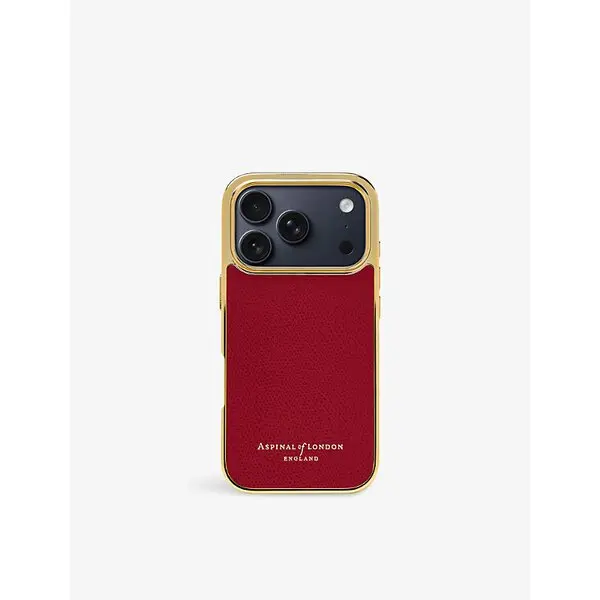 ASPINAL OF LONDON Grained-leather Iphone 17 Pro Case - Cherry