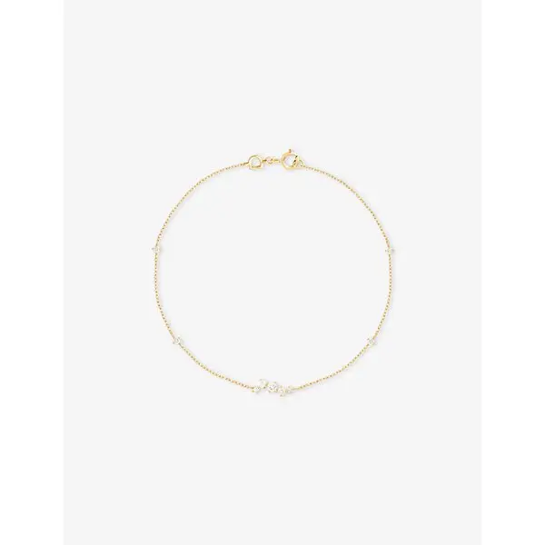 ASTRID & MIYU Cluster 14ct Yellow Gold And Lab-grown Diamond Bracelet - 14ct Solid Gold