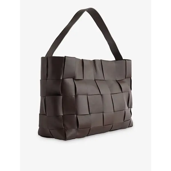 ST. AGNI Large Woven Leather Tote Bag