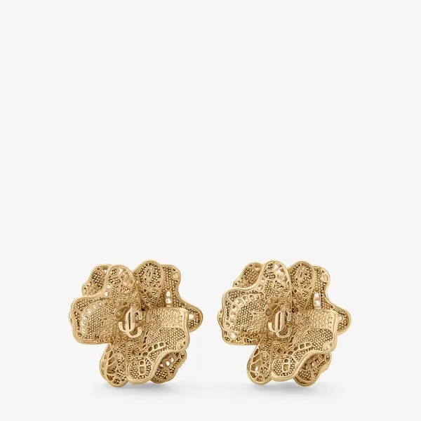 JIMMY CHOO Lace Corsage Stud Earrings - Silver