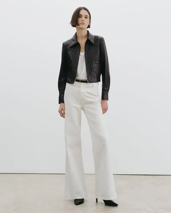 NILI LOTAN Leather Charly Jacket - Espresso