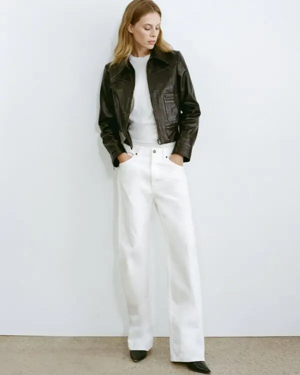 NILI LOTAN Leather Charly Jacket - Espresso