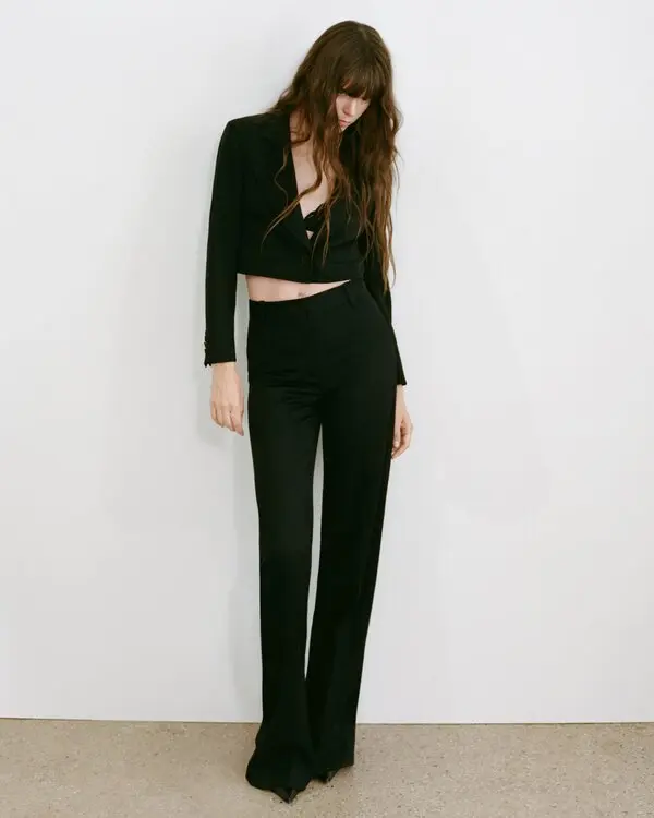 NILI LOTAN Rivers Wool Pant - Black