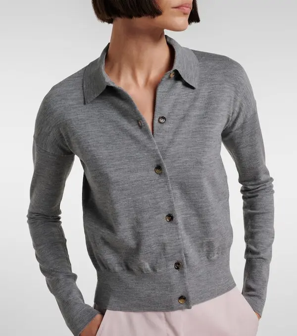 Max Mara Medeola Wool-blend Cardigan - Grey