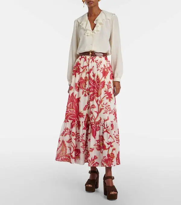 Etro Paisley Cotton Maxi Skirt - Multicoloured
