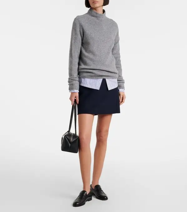 Max Mara Wool And Cashmere-blend Turtleneck Sweater - Grey