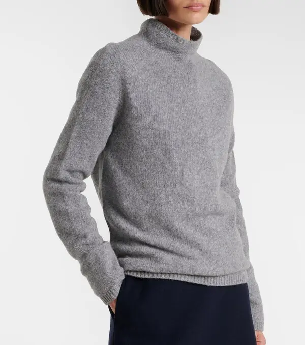 Max Mara Wool And Cashmere-blend Turtleneck Sweater - Grey