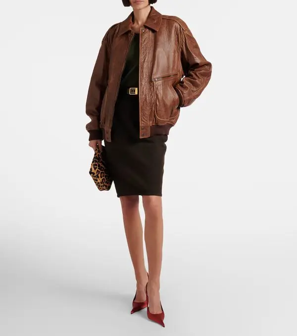 Saint Laurent Padded Leather Blouson Jacket