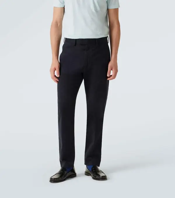 TOM FORD Cotton Straight Trousers - Blue