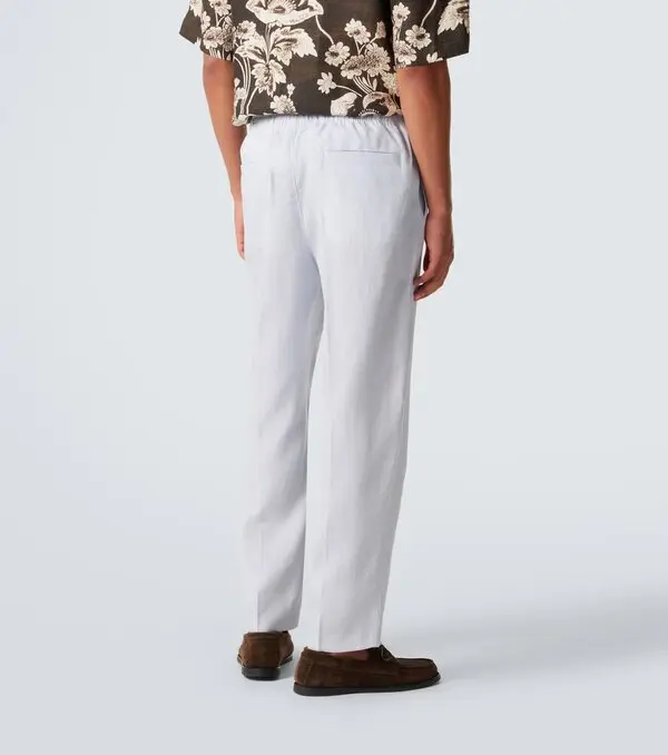 Orlebar Brown Alex Linen Straight Pants - Blue