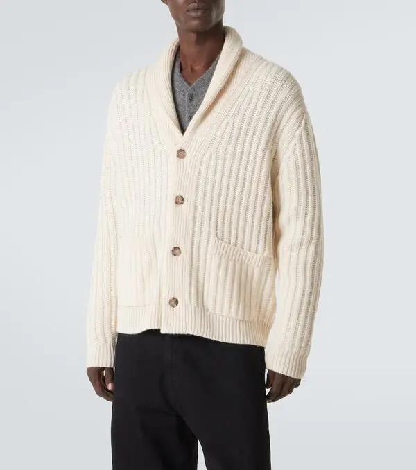 ALLUDE Ribbed-knit Wool And Cashmere Cardigan