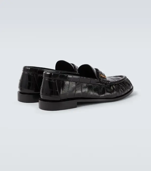 Saint Laurent Le Loafer Eel Leather Penny Loafers - Black