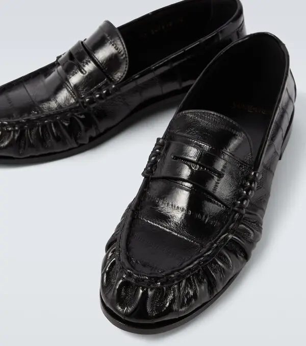 Saint Laurent Le Loafer Eel Leather Penny Loafers - Black