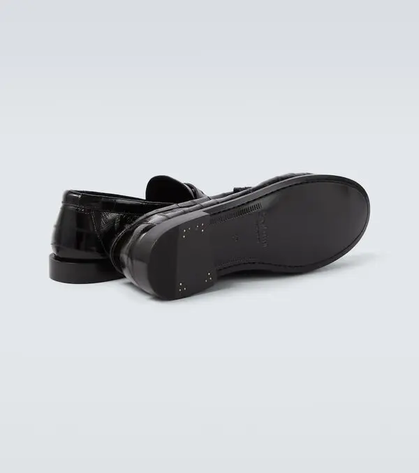 Saint Laurent Le Loafer Eel Leather Penny Loafers - Black
