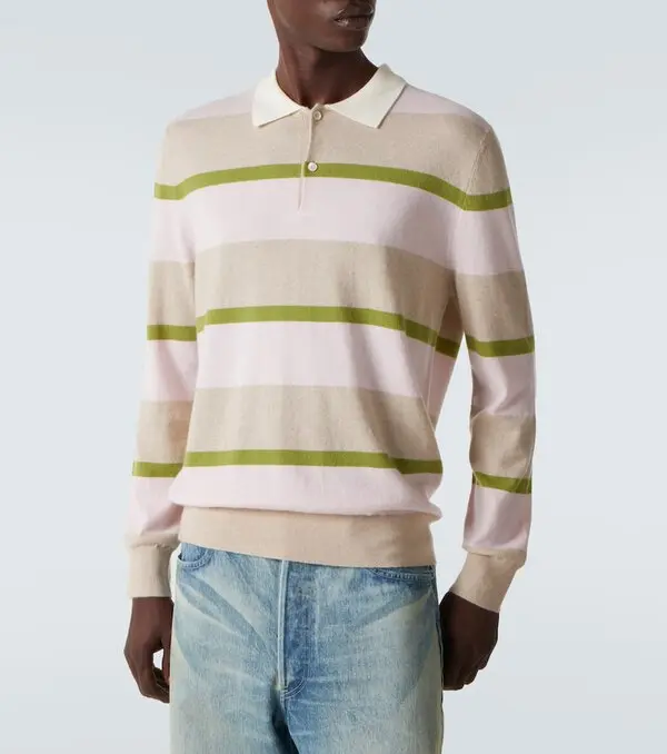 Arch4 Mr Salvatore Striped Cashmere Polo Sweater