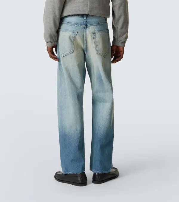 Auralee Faded Wide-leg Jeans