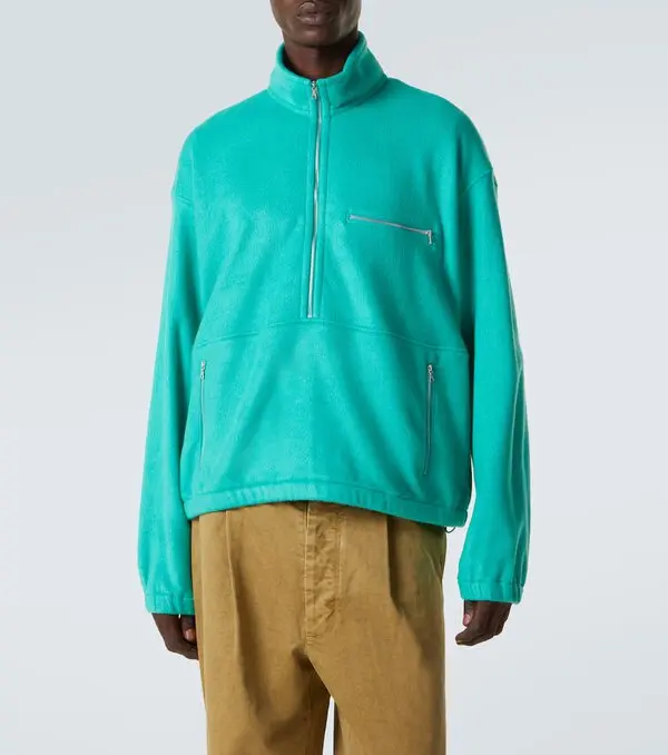Auralee Silk Fleece Half-zip Sweater