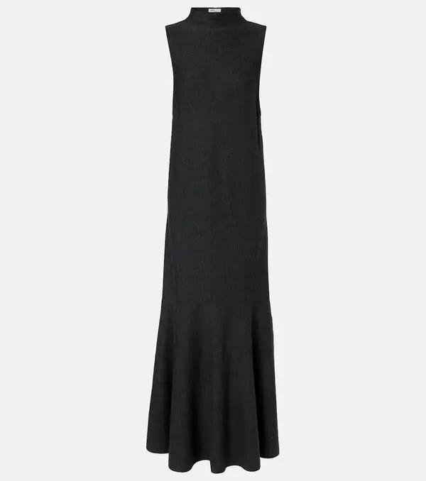Khaite Margo Wool Maxi Dress - Grey