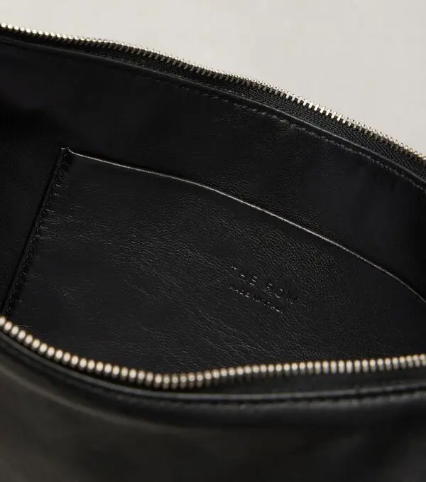 THE ROW Izzy Leather Shoulder Bag - Black