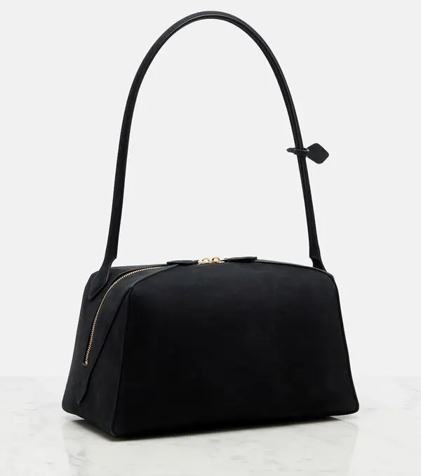 Alaïa Le Bouledogue Medium Suede Shoulder Bag - Black