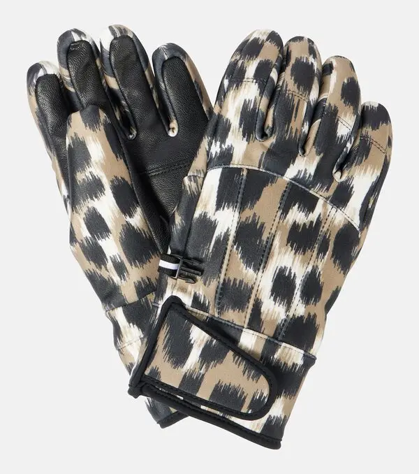 Fusalp Glacier Leather-trimmed Ski Gloves - Multicoloured