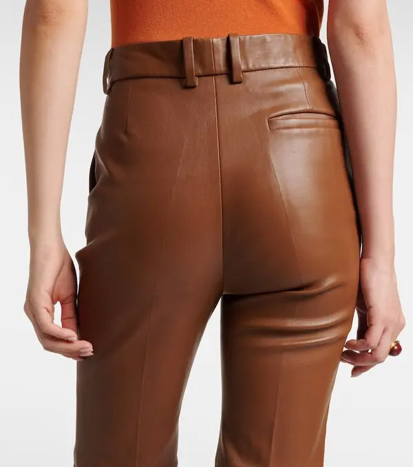 JOSEPH Tafira High-rise Flared Leather Pants
