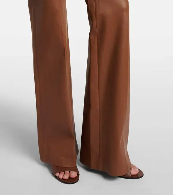 JOSEPH Tafira High-rise Flared Leather Pants