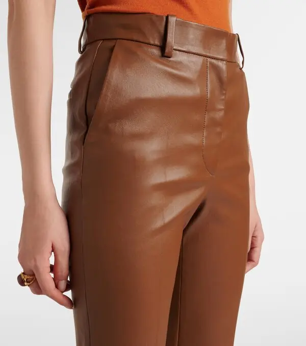 JOSEPH Tafira High-rise Flared Leather Pants