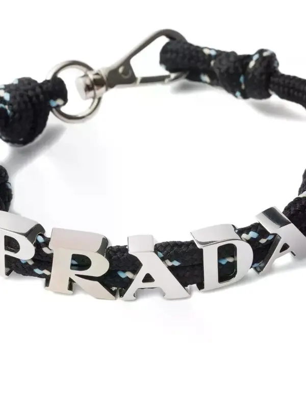 Prada Logo-lettering Cord Bracelet