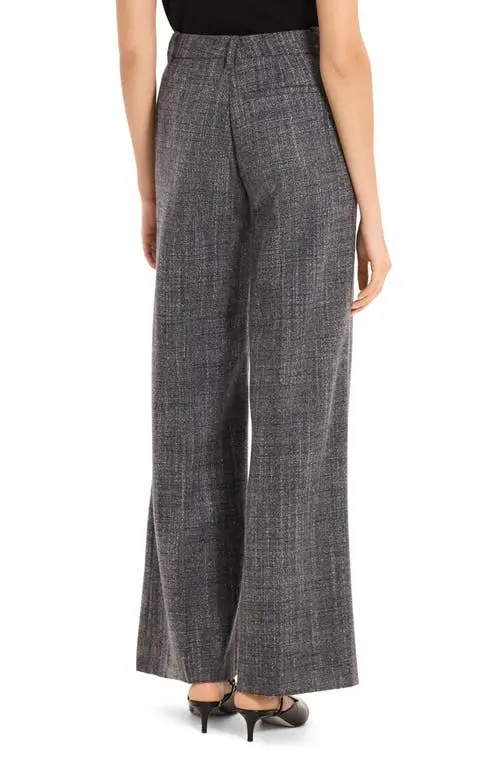 Theory Crosshatch Wool Blend Wide Leg Trousers