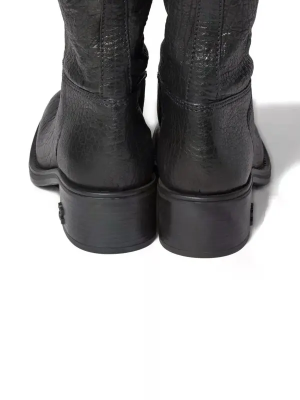 Miu Miu Logo-embossed Leather Boots