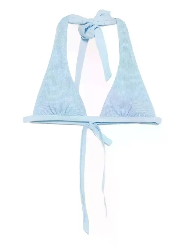Frankies Bikinis Tie-detail Bikini Top - Blue