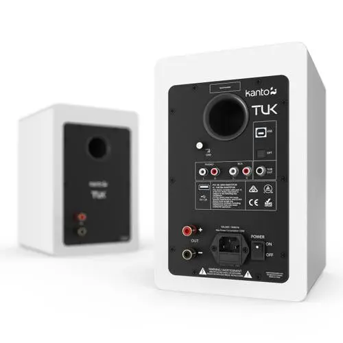 KANTO Tuk Premium Powered Speakers With Se6 Elevated Desktop Speaker Stands