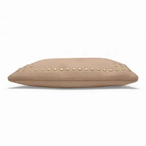 BOLSA NOVA Studded Leather Clutch - Light Taupe