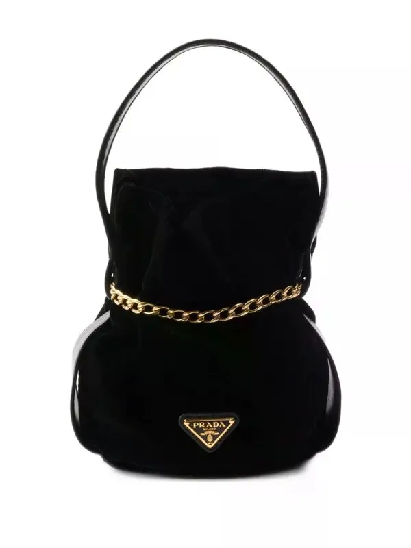 Prada Mini Chain Bucket Bag - Black