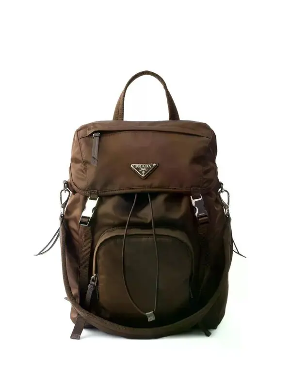 Prada Logo-detail Backpack - Brown
