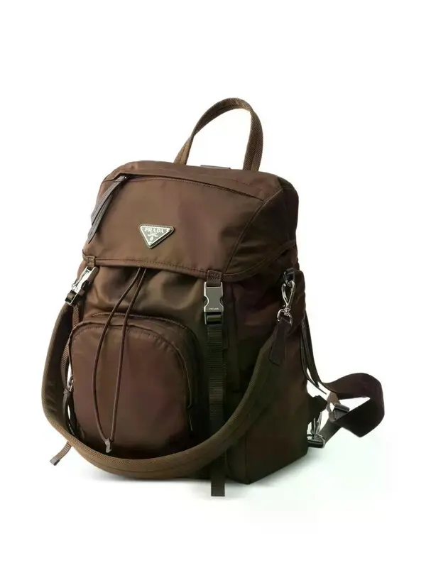 Prada Logo-detail Backpack - Brown