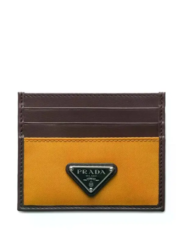 Prada Triangle-logo Leather Card Holder - Orange