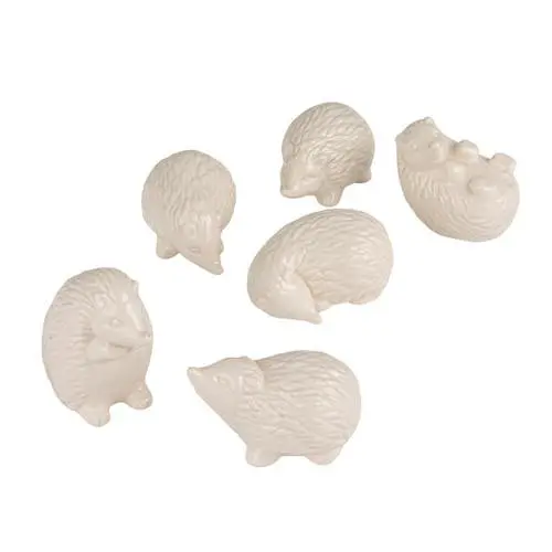 STORIED HOME 6-piece Stoneware Hedgehogs Accent Decor - White