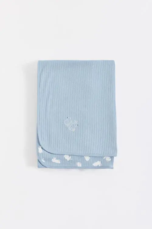BABYCOTTONS Hoppers Receiving Blanket - Light-blue