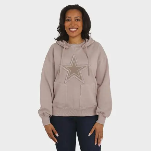 WEAR BY ERIN ANDREWS Dallas Cowboys Washed Pullover Crewneck With Applique Logo