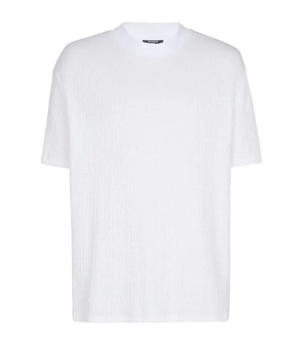 Balmain Cotton-blend Monogram T-shirt