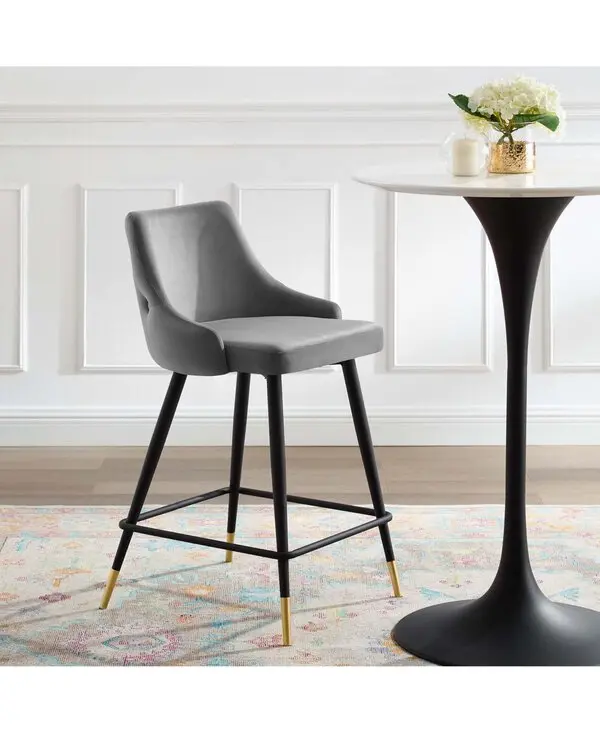 MODWAY Adorn Performance Velvet Counter Stool