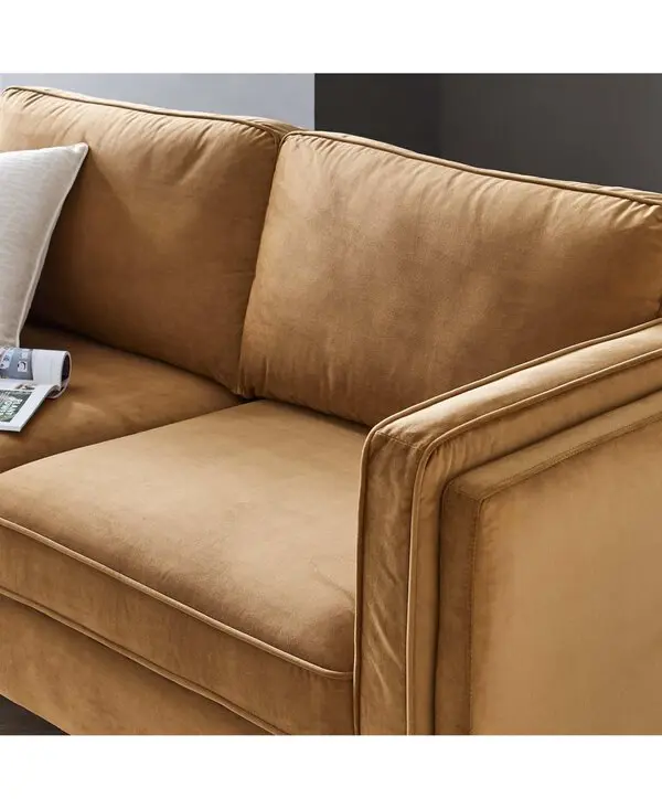 MODWAY Kaiya Performance Velvet Sofa - Cognac