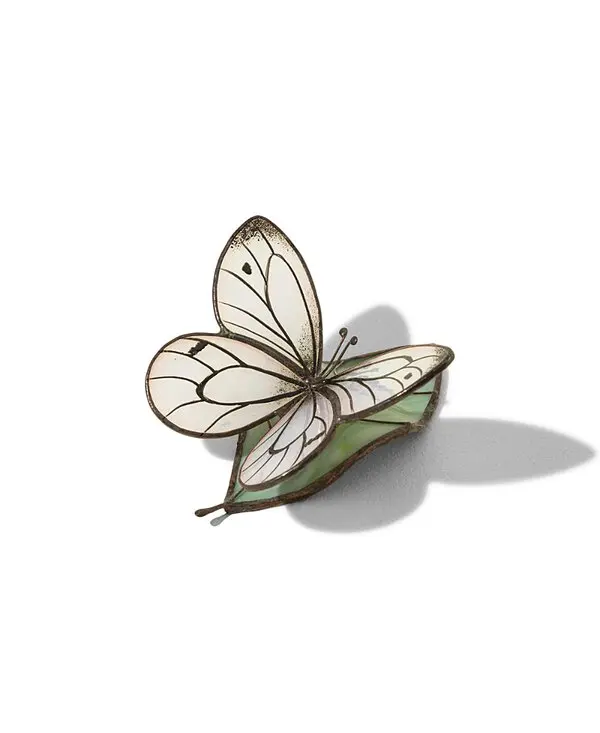 UNCOMMON GOODS Stained Glass Butterflies With A Message - White (hope/promise)