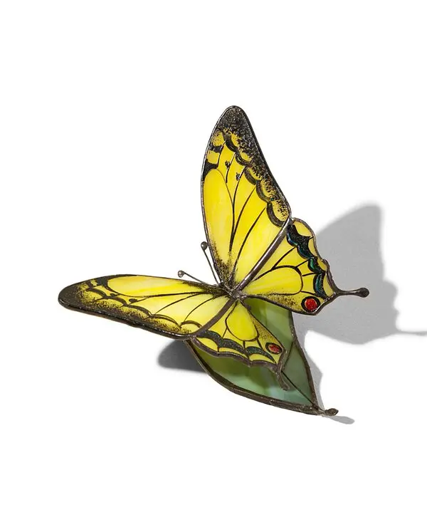 UNCOMMON GOODS Stained Glass Butterflies With A Message - Yellow (happiness/optimism)