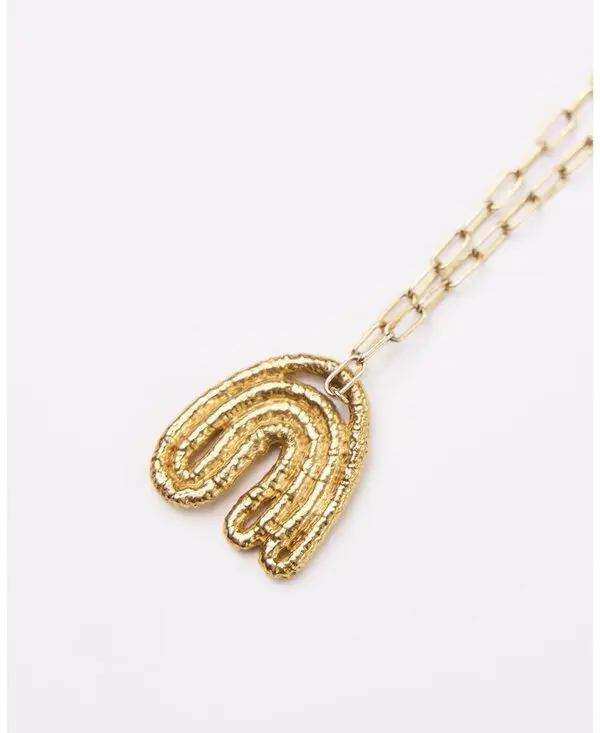 COG Leaf Pendant Necklace - Gold