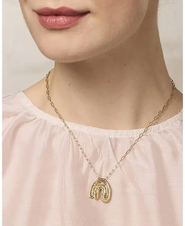 COG Leaf Pendant Necklace - Gold