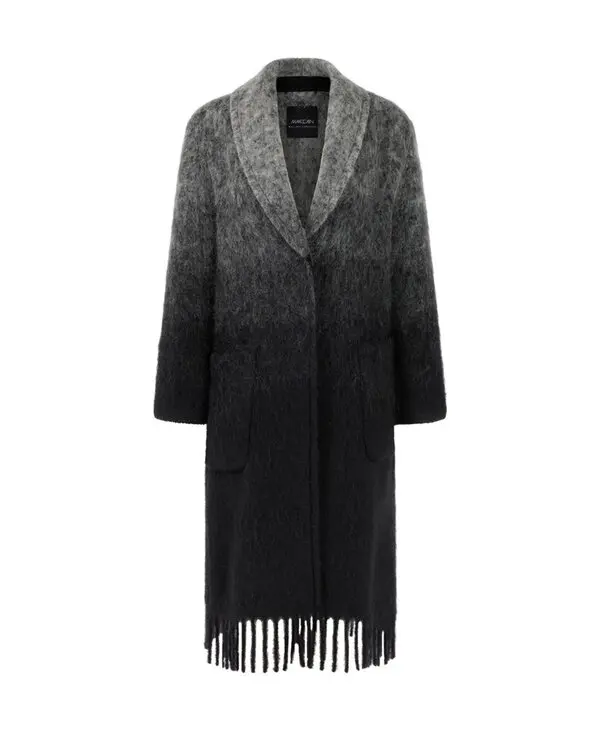 MARC CAIN Alpaca Blend Coat With Fringes